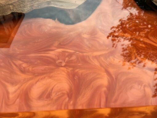 Dark Walnut Lava Orange-Epoxy Table – Ories Wood