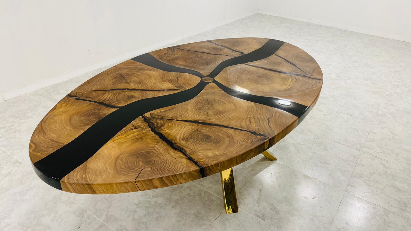 Roundish – Oblong River Cross Roads– Epoxy Table- Coffee Table – Dining ...