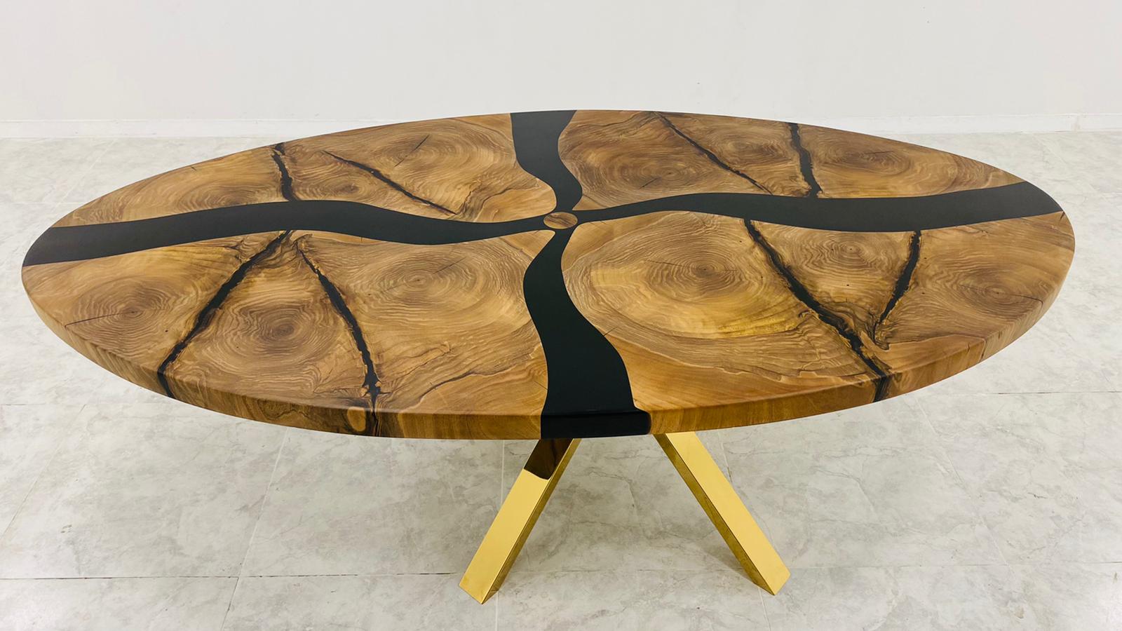Roundish – Oblong River Cross Roads– Epoxy Table- Coffee Table – Dining ...