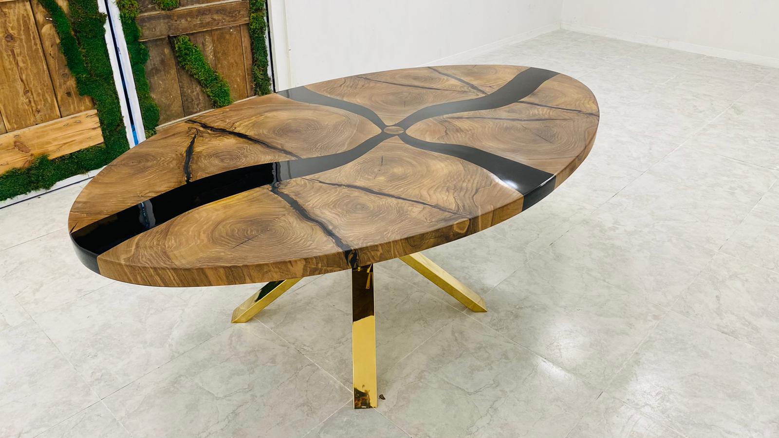 Roundish – Oblong River Cross Roads– Epoxy Table- Coffee Table – Dining ...