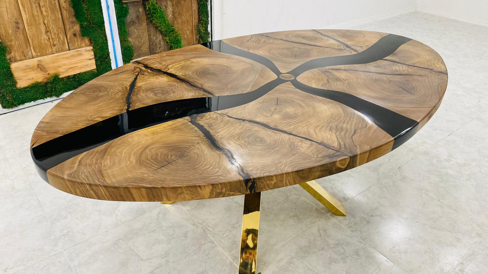 Roundish – Oblong River Cross Roads– Epoxy Table- Coffee Table – Dining ...