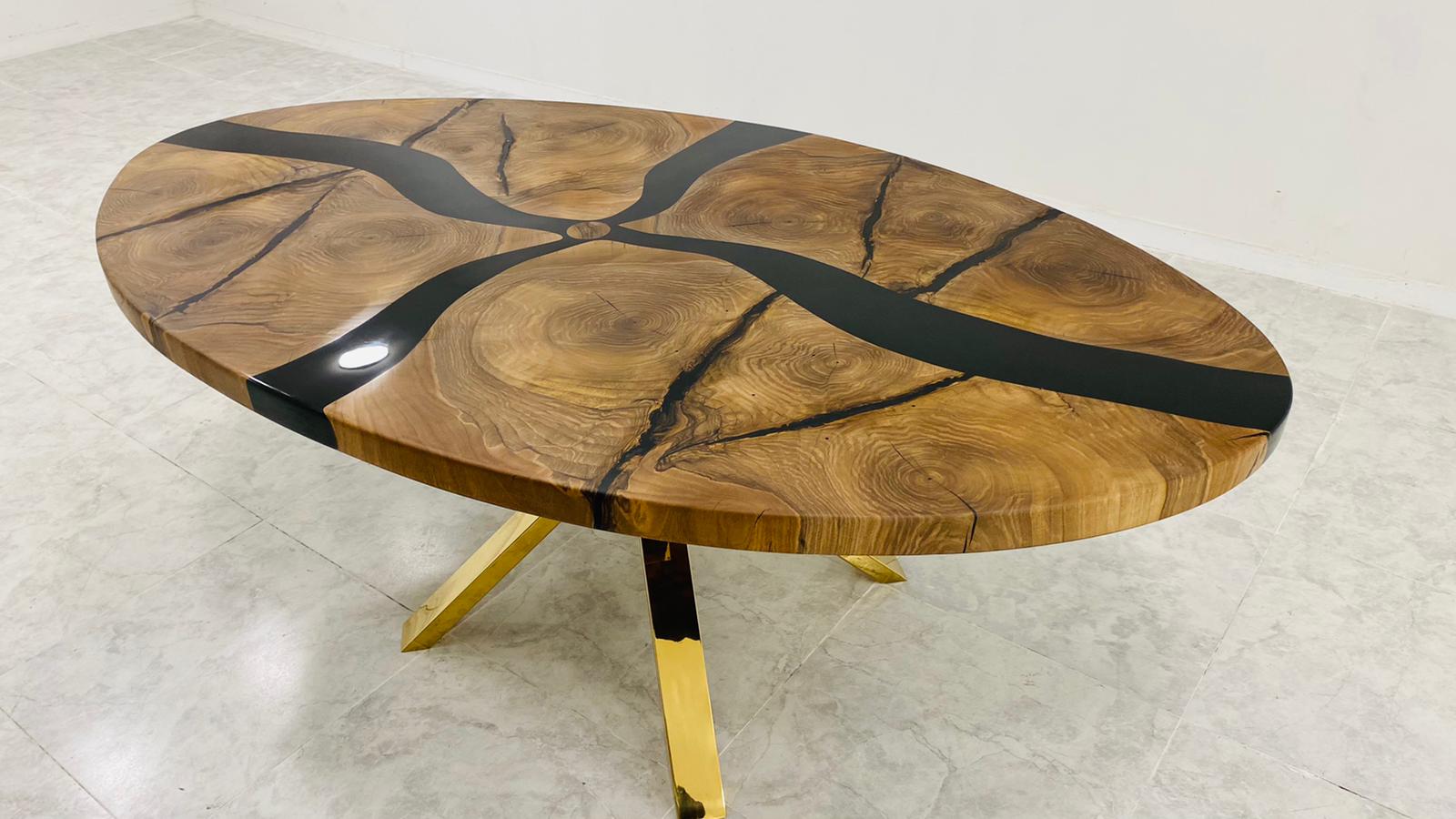 Roundish – Oblong River Cross Roads– Epoxy Table- Coffee Table – Dining ...