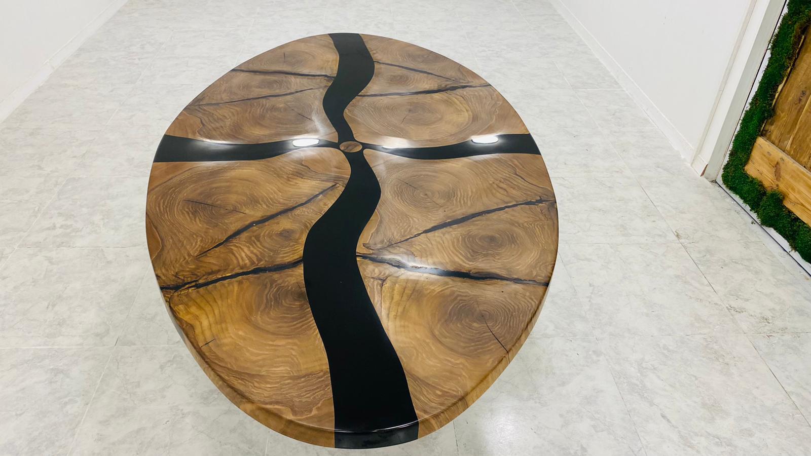 Roundish – Oblong River Cross Roads– Epoxy Table- Coffee Table – Dining ...
