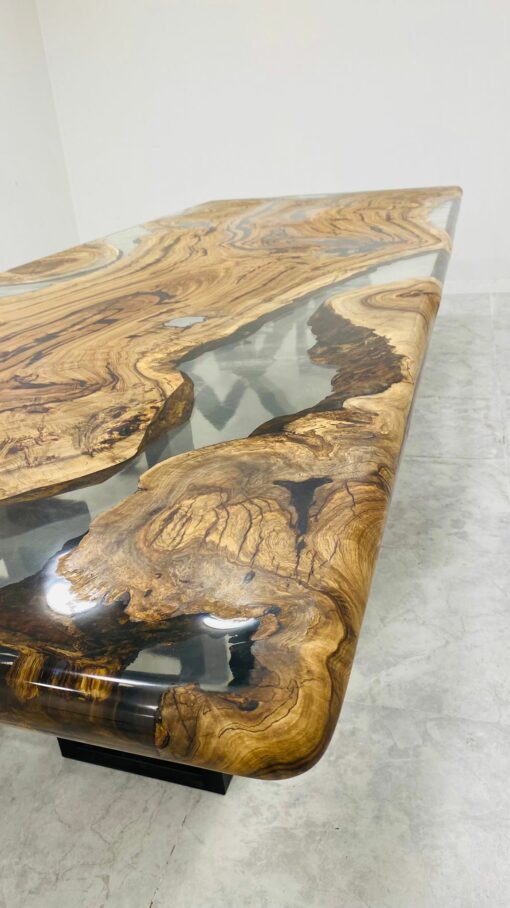 Huckleberry Wood Mirror Lakes Pure Epoxy Dining Table- Epoxy Table ...